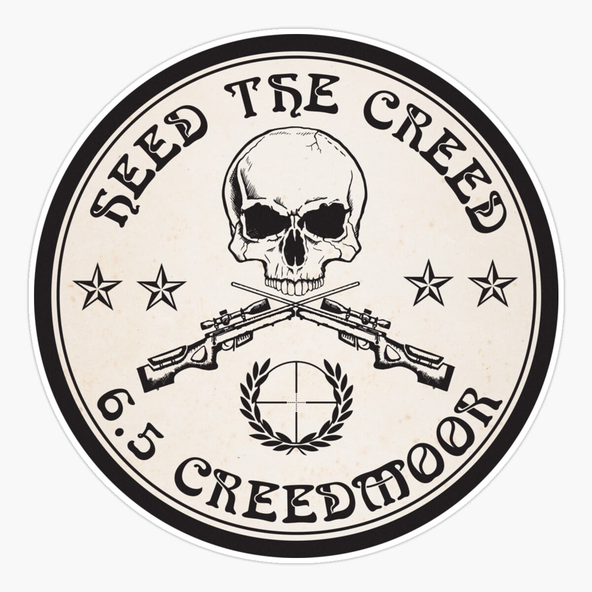 Maneki Heed The Creed On Black Er, Phone Decal Water Bottle Stickers ...