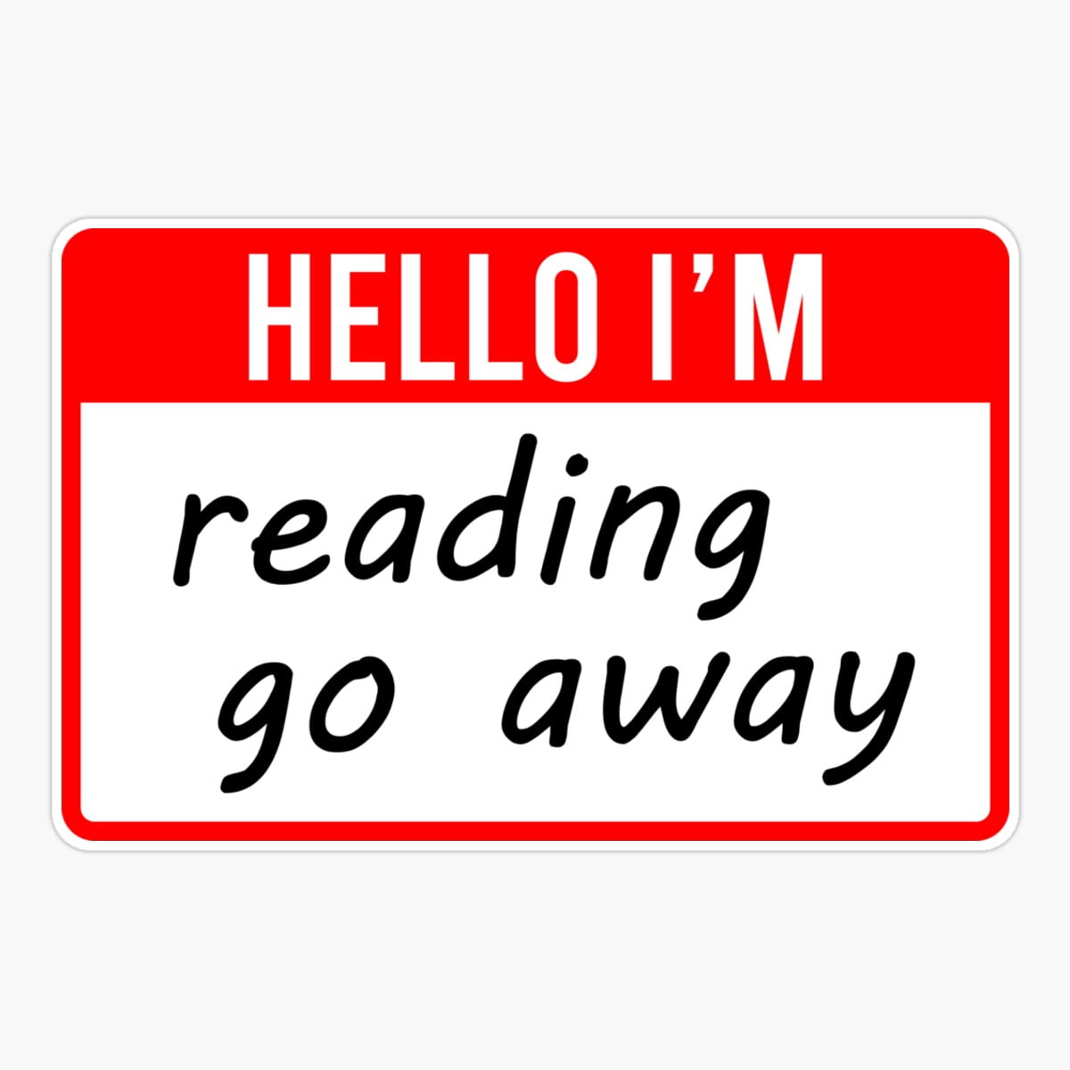 Maneki Hello I'M Reading, Go Away Sticker, Phone Decal Water Bottle ...