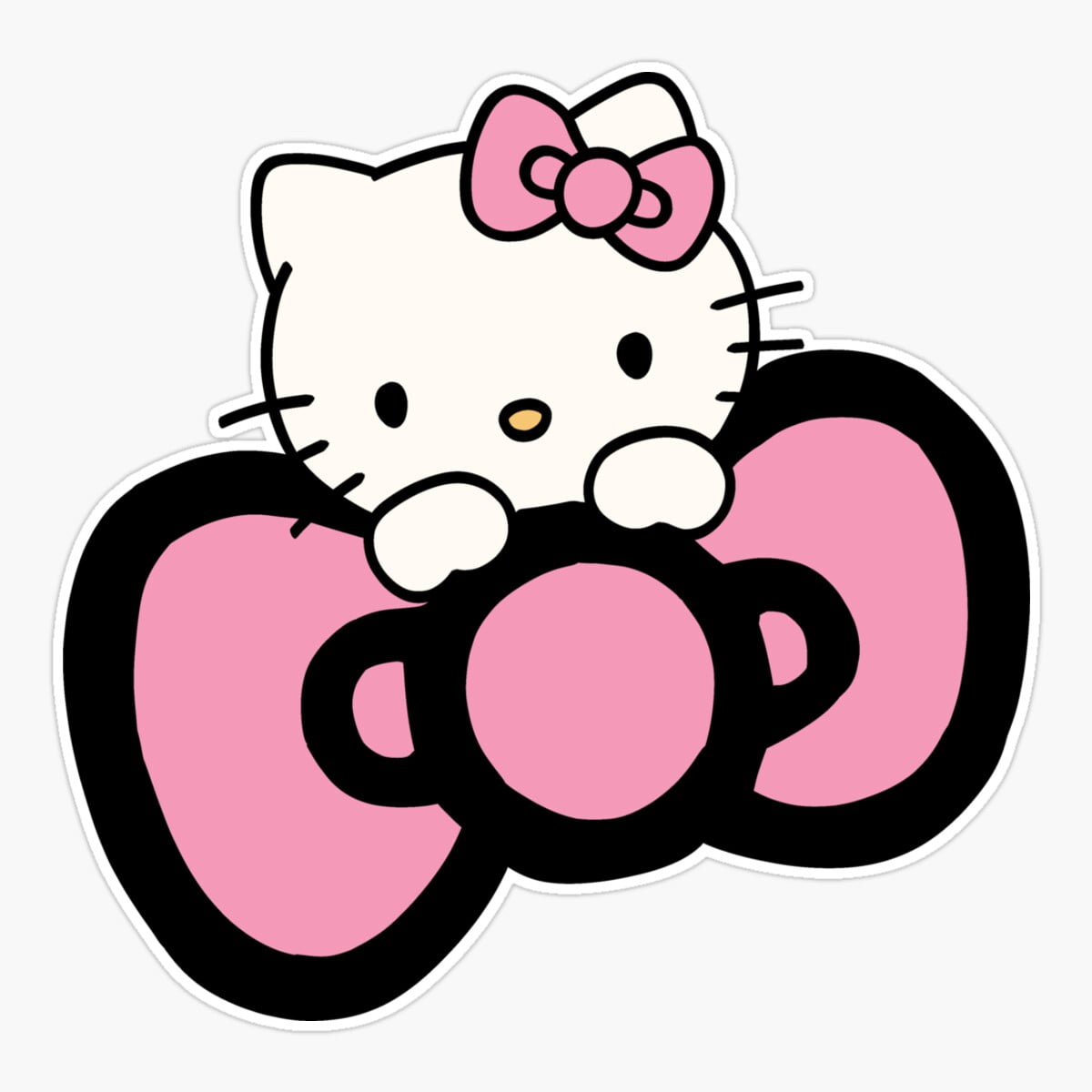 Maneki Hello Kitty Bow Er, Phone Decal Water Bottle Stickers Car Decals ...