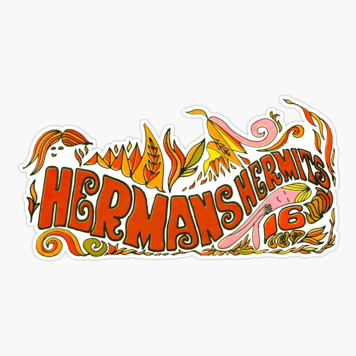 Maneki Herman'S Hermits Sticker, Phone Decal Water Bottle Stickers Car ...