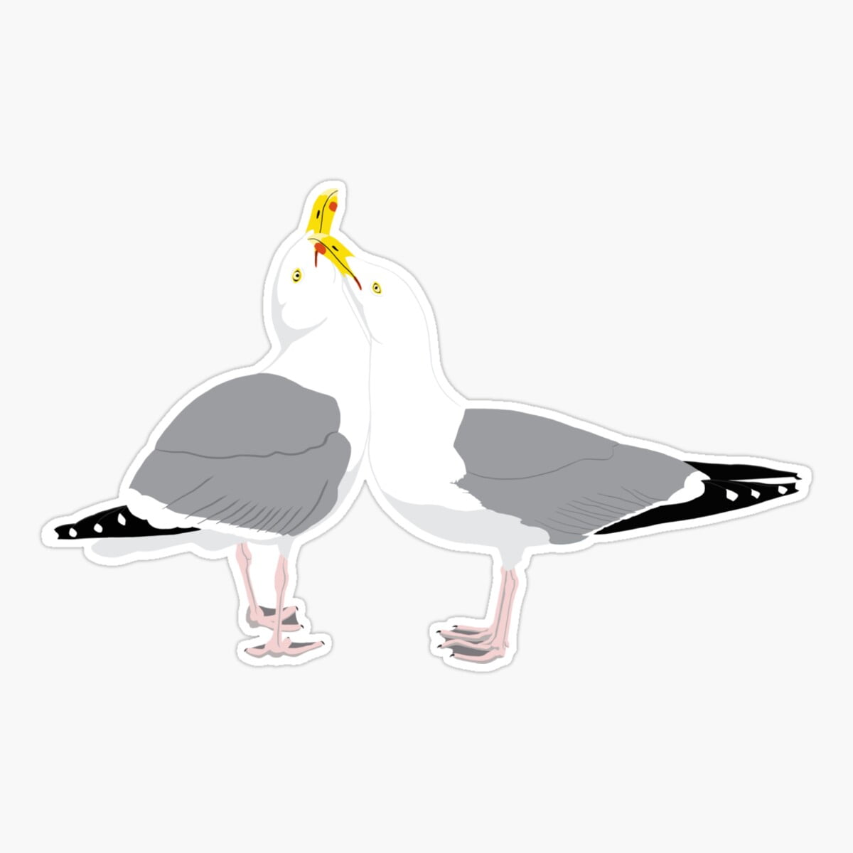 Maneki Herring Gull Couple Sticker, Phone Decal Water Bottle Stickers ...