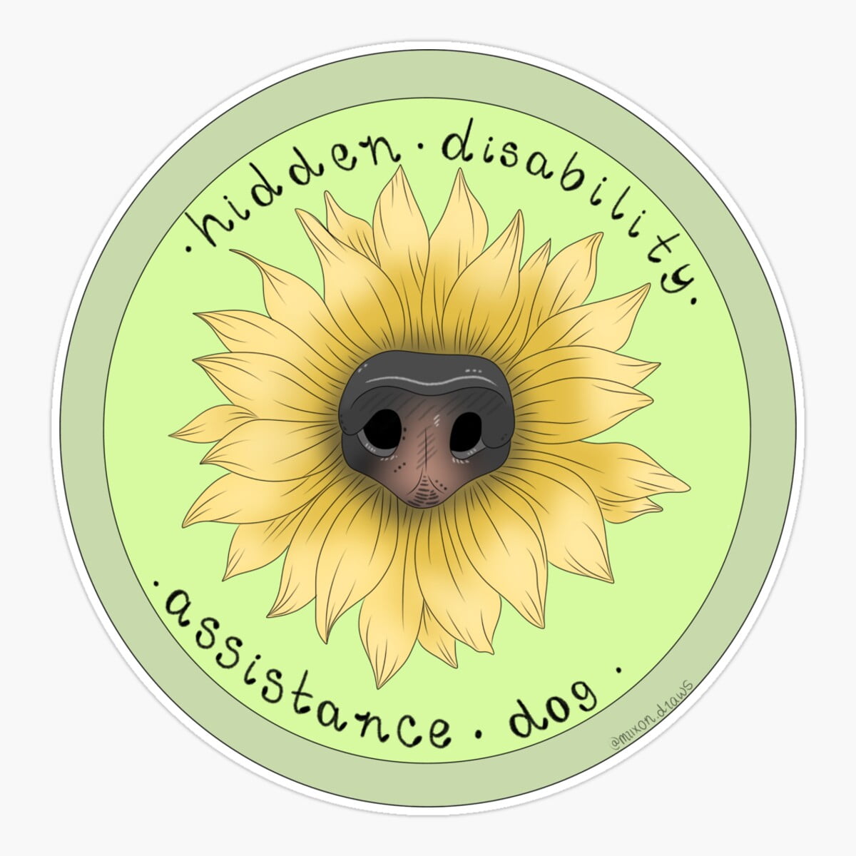 Maneki Hidden Disability Istance Dog (Mismatch Nose) Er, Phone Decal ...