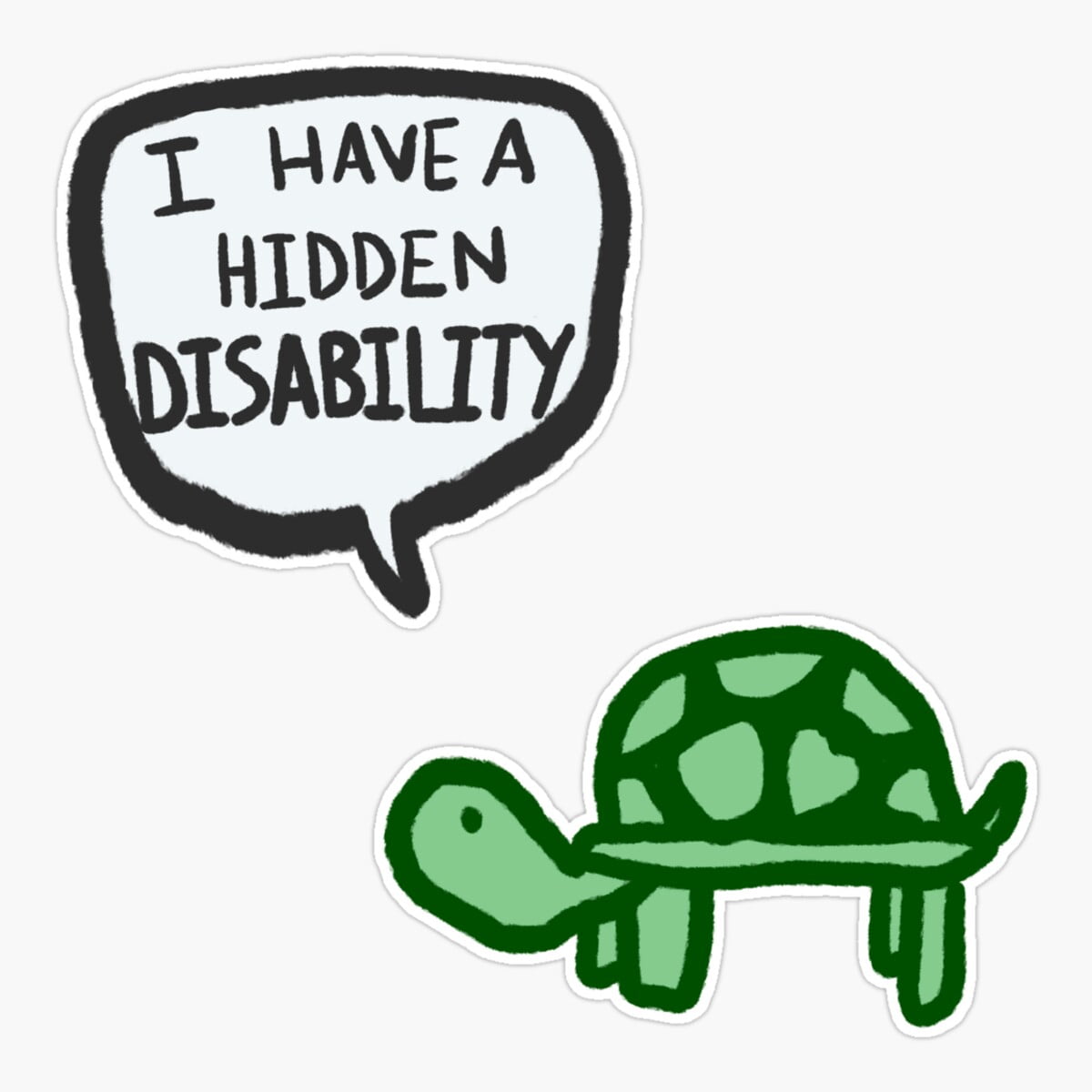 Maneki Hidden Disability Turtle Er, Phone Decal Water Bottle Stickers ...