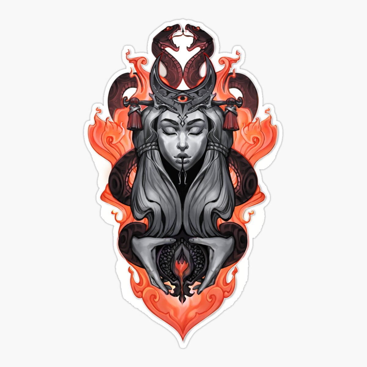 Maneki High Priestess Er Lilith Goddess Snake Witch Er, Phone Decal ...