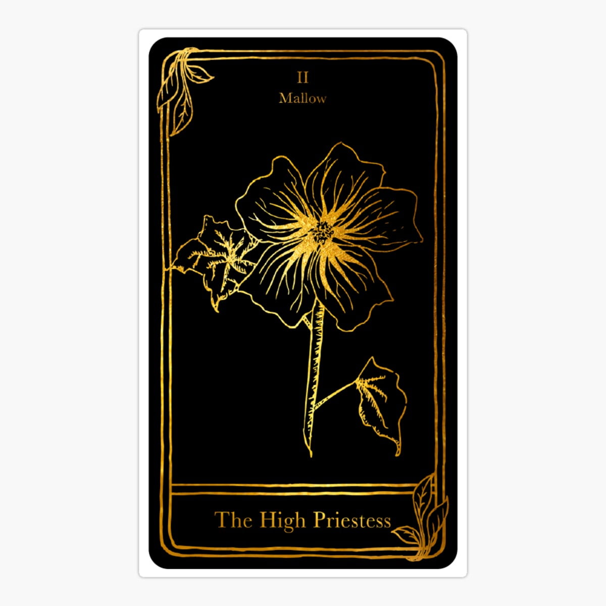 Maneki The High Priestess Tarot Card Sticker | Mallow, Botanical, Plant ...