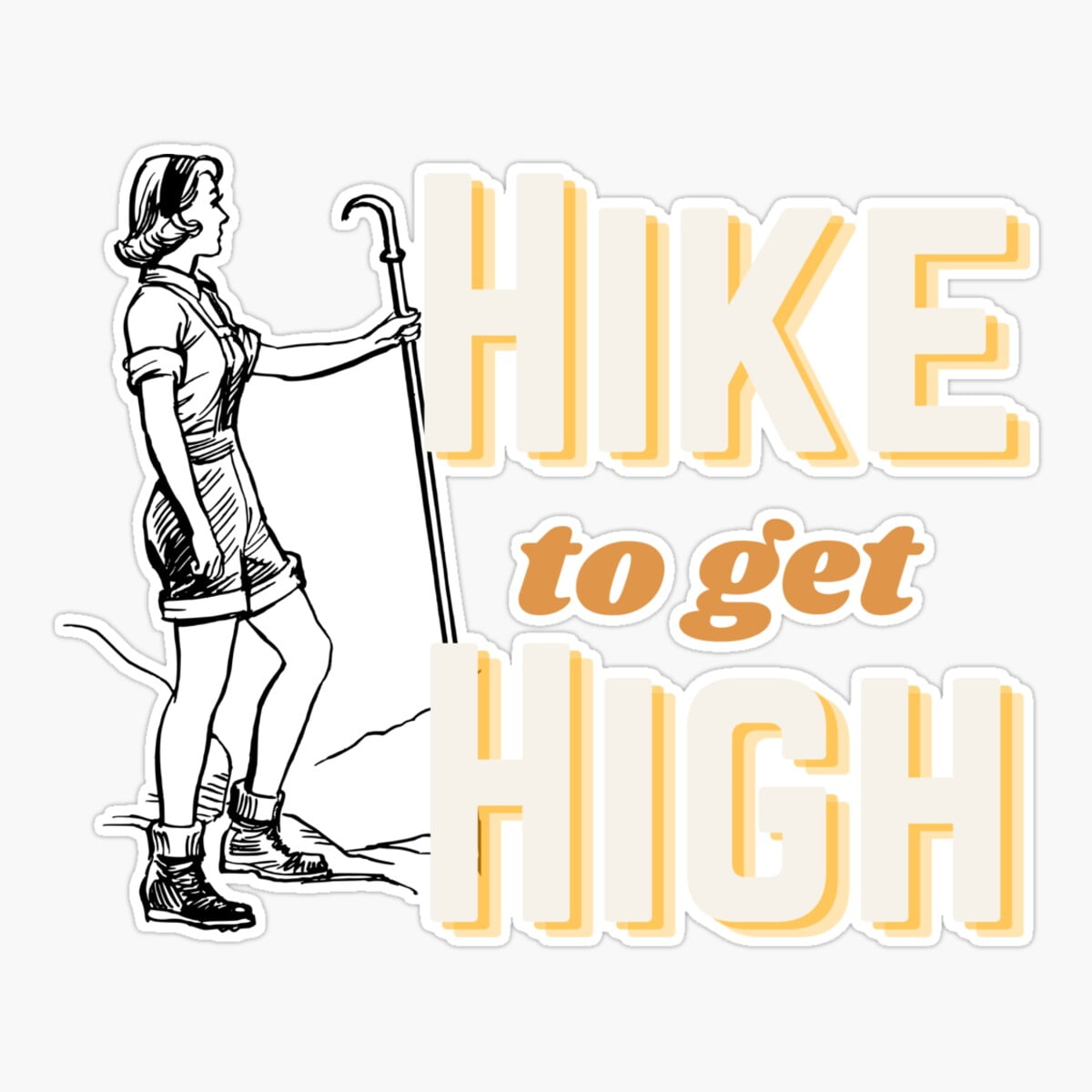 Maneki Hike To Get High Girl - Getting High Is My Job Er, Phone Decal ...