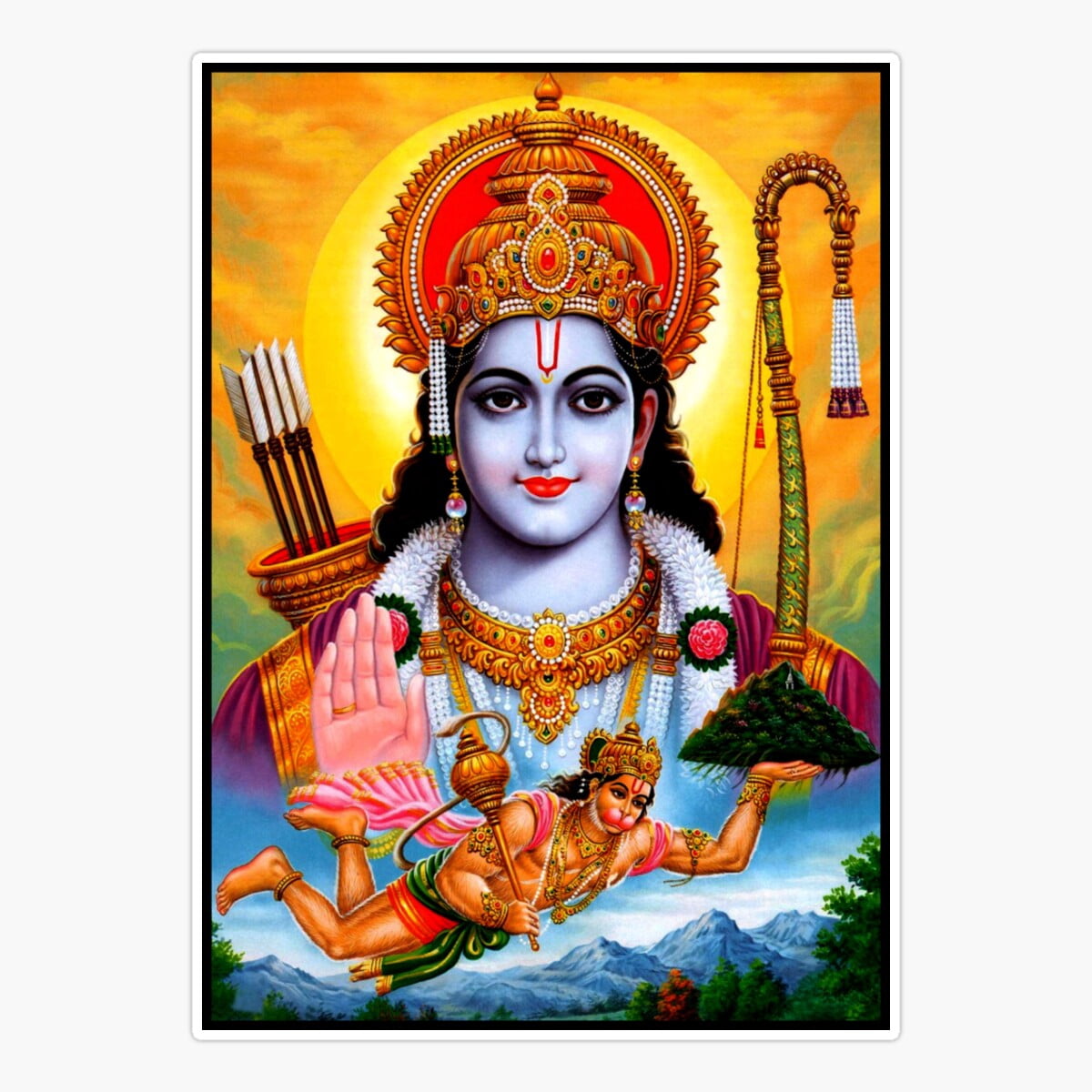 Maneki Hindu Lord Rama God Vintage Poster Print er - Walmart.com