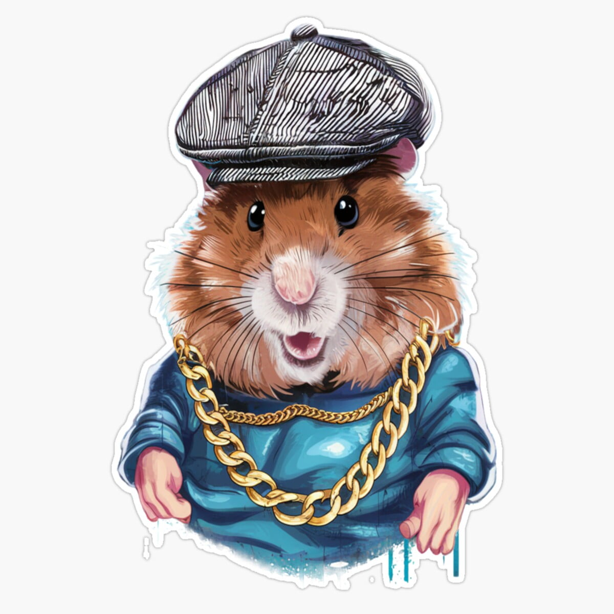 Maneki Hip-Hop Hamster Er, Phone Decal Water Bottle Stickers Car Decals ...