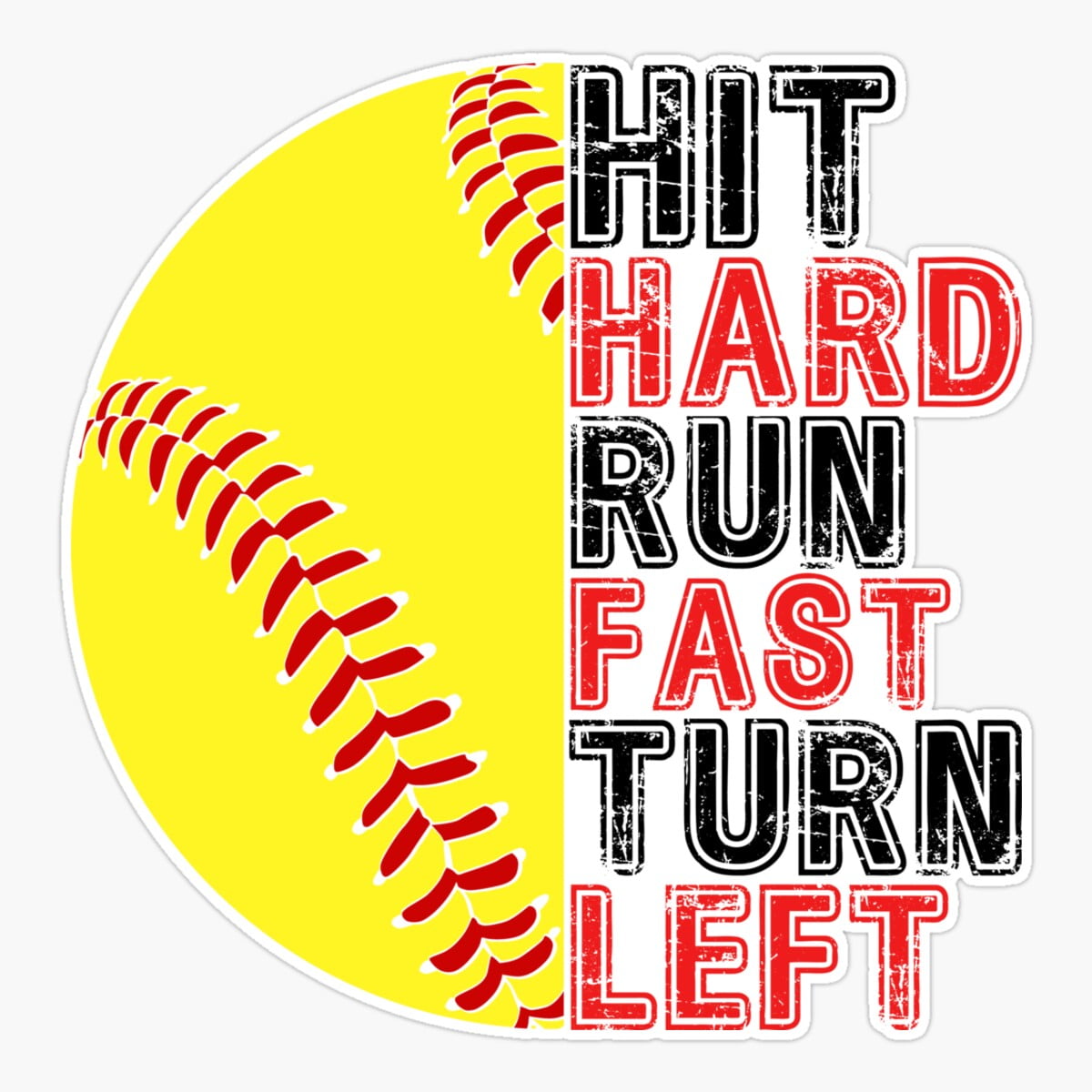 Maneki Hit Hard Run Fast Turn Left Funny Softball Player Fan Boy Er ...
