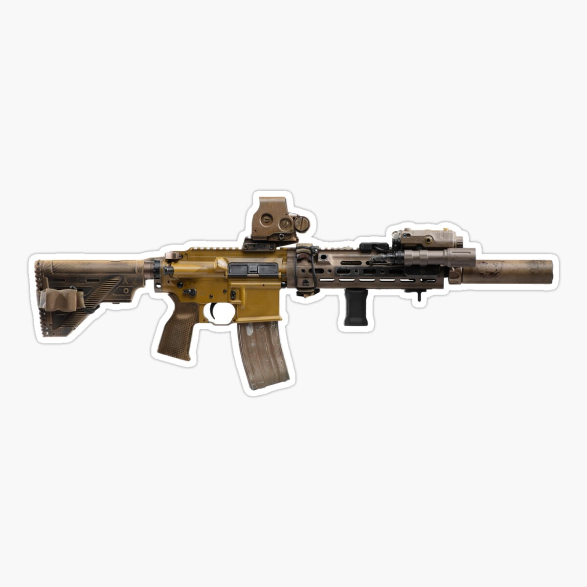 Maneki Hk416D Ral 8000 Suppressed Er, Phone Decal Water Bottle Stickers ...