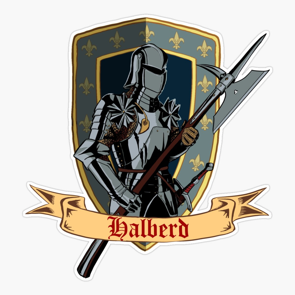 Maneki Hmb Buhurt Halberd Medieval Warrior Er, Phone Decal Water Bottle ...