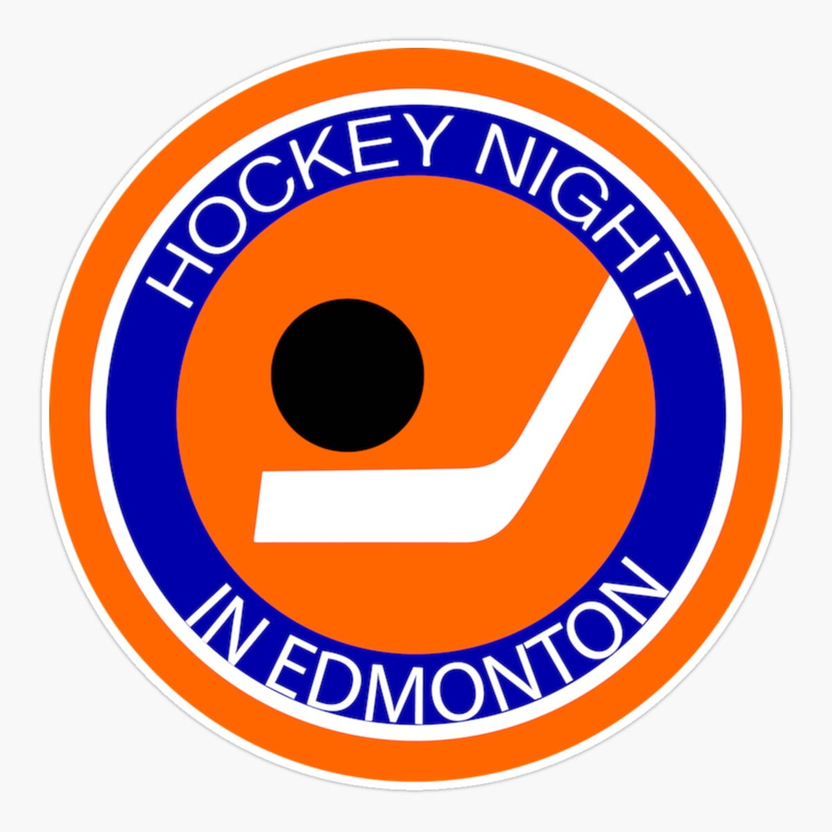 Maneki Hockey Night In Edmonton Logo. Funny Father'S Day Gift. Vintage ...