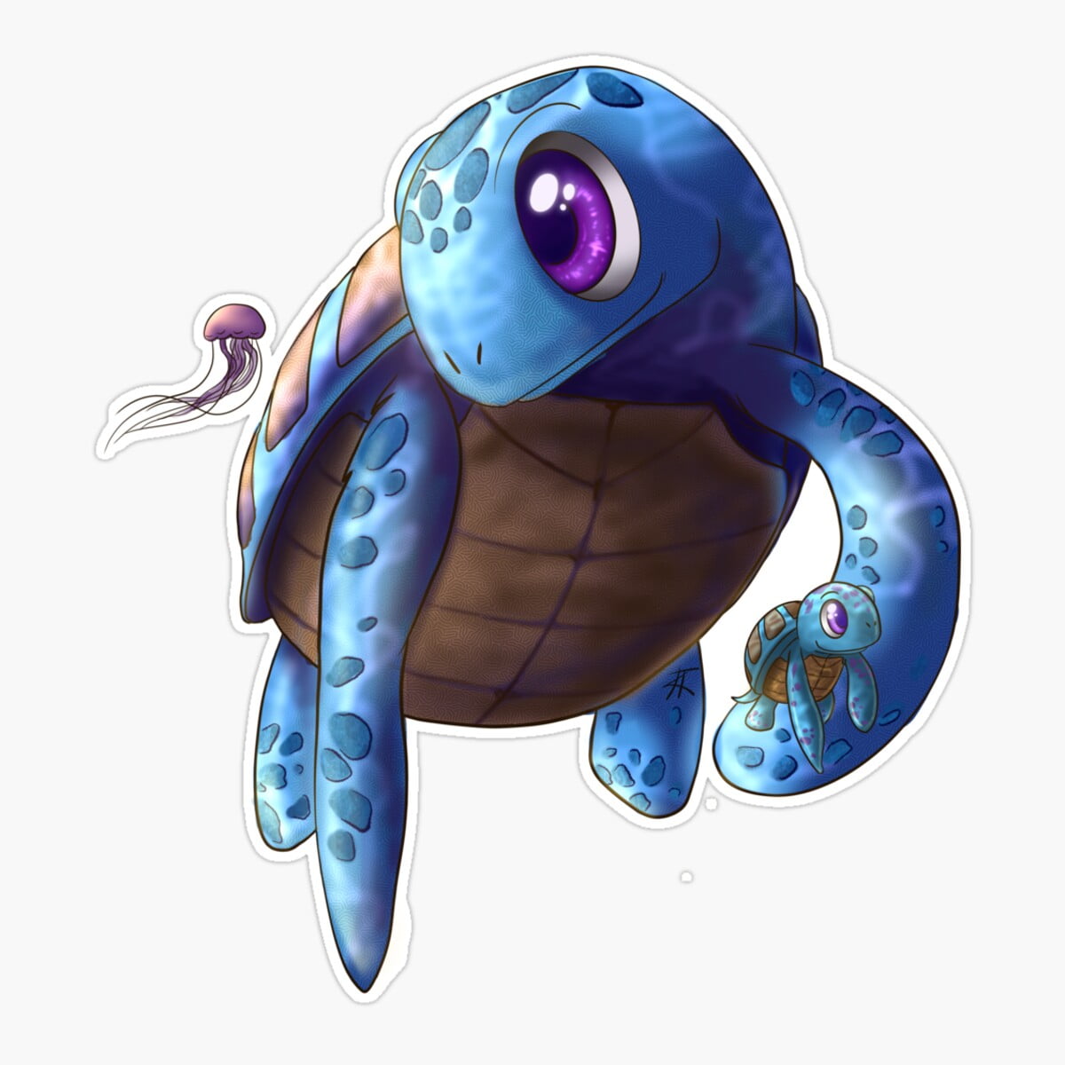 Maneki Hollis, The Turtle Er, Phone Decal Water Bottle Stickers Car ...