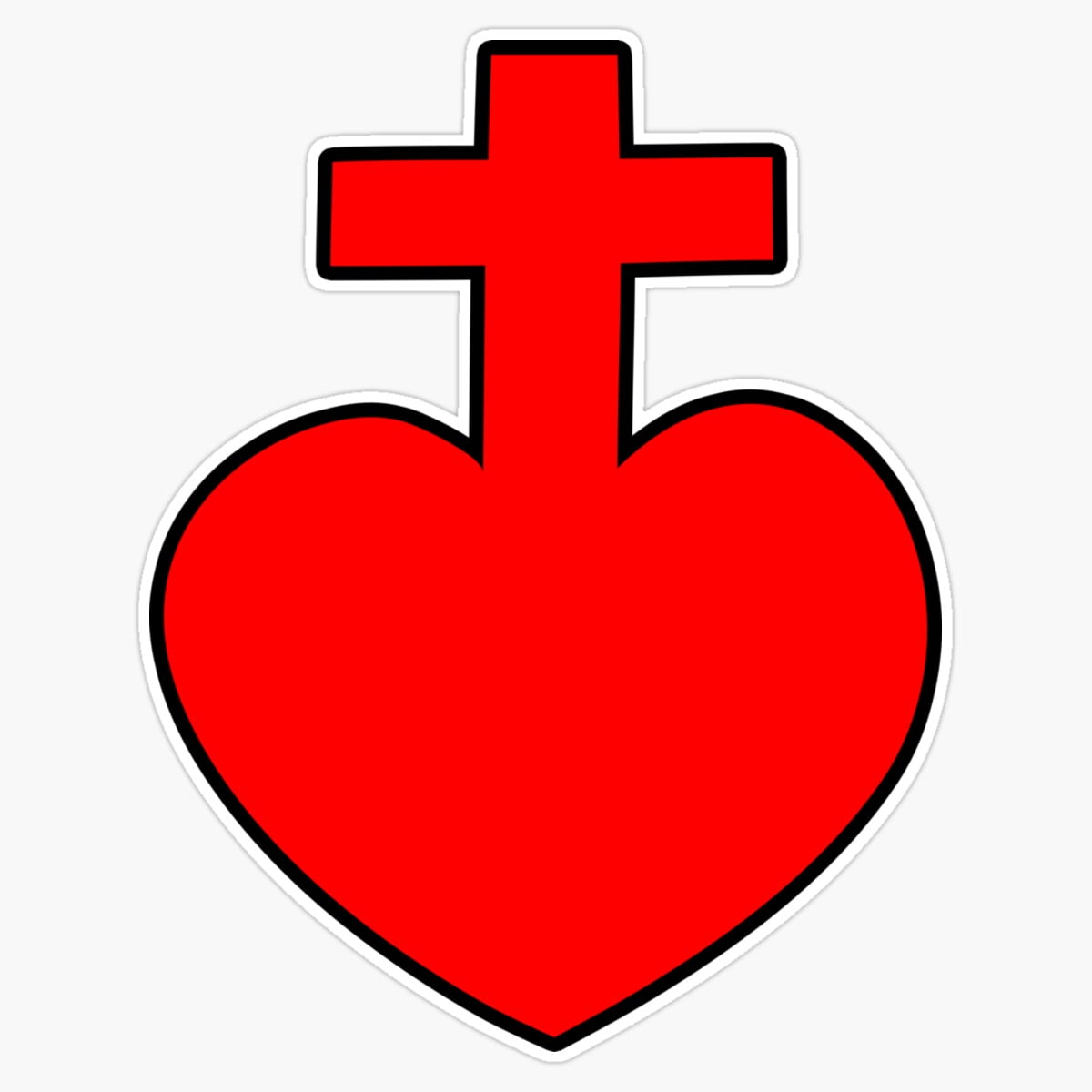 Maneki Holy Heart Cross Sacré Coeur Vendée Er, Phone Decal Water Bottle ...