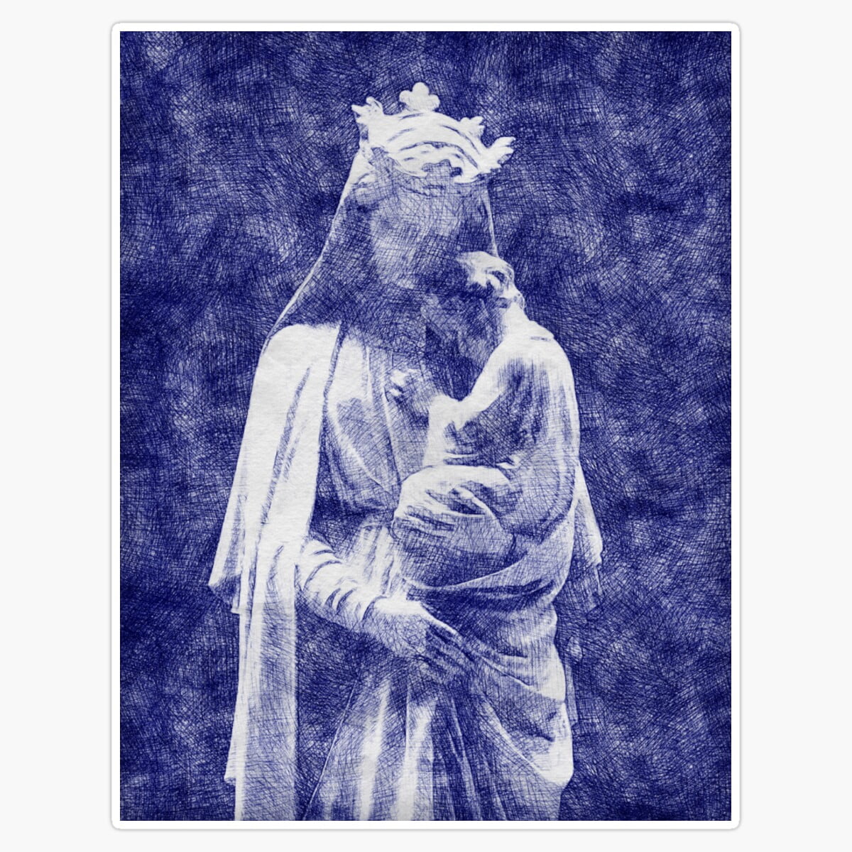 Maneki Holy Mother Mary And Child Sketch | Holy Mother Mary And Child ...