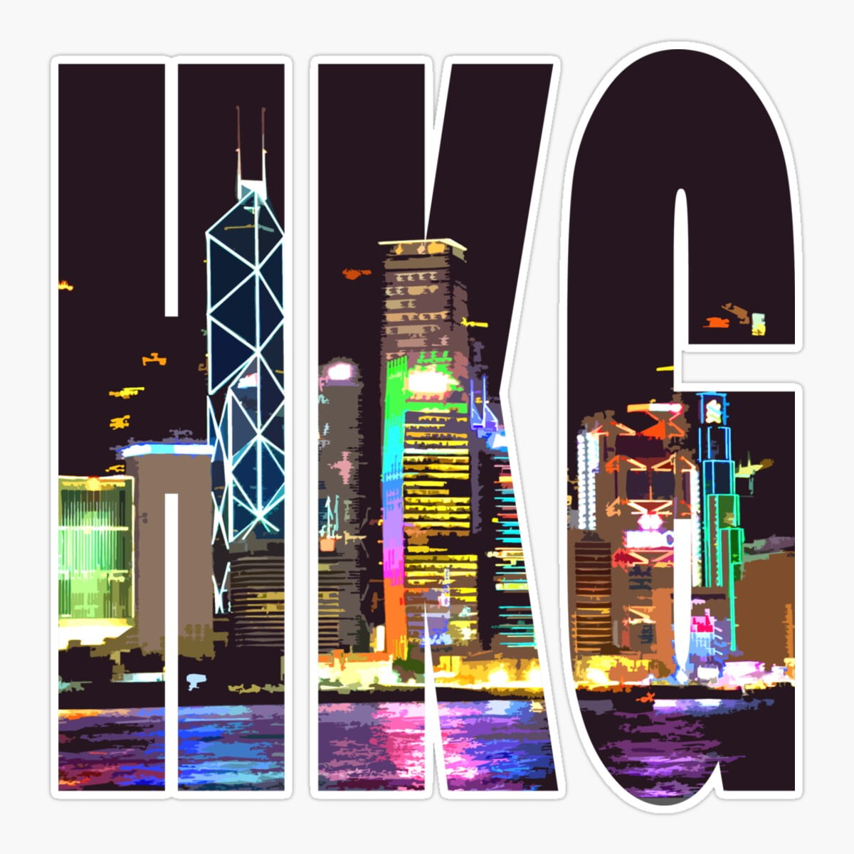 Maneki Hong Kong Hkg | City Collections Sticker, Phone Decal Water ...