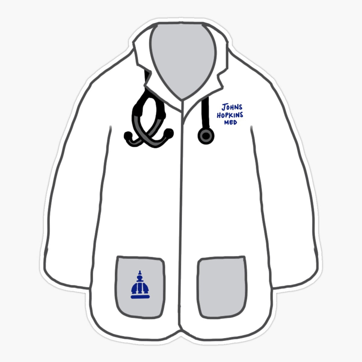 Maneki Hopkins Med White Coat Er, Phone Decal Water Bottle Stickers Car ...