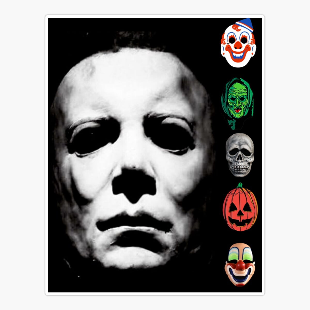 Maneki Horror Mask O Halloween Er, Phone Decal Water Bottle Stickers ...