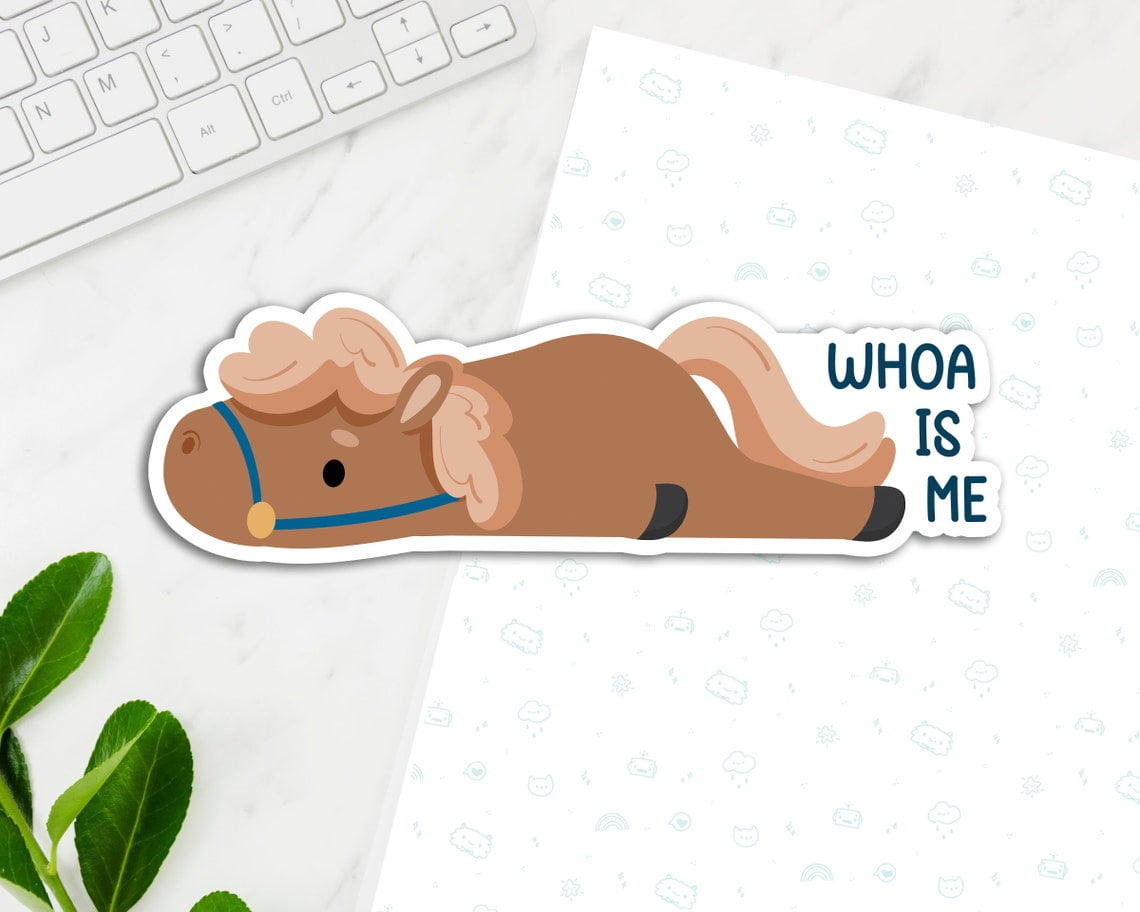 Maneki Horse Woah Is Me Long Vinyl Er, Cute Horse Er, Kawaii Decal ...