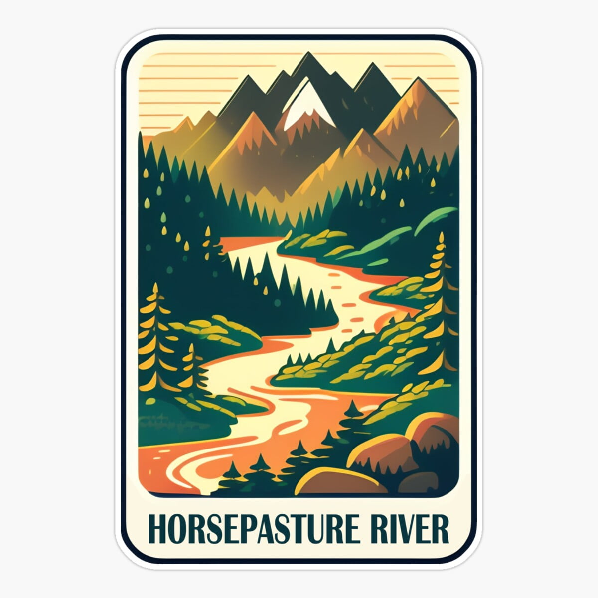 Maneki Horsepasture River North Carolina Colors Er, Phone Decal Water Bottle Stickers Car Decals ...