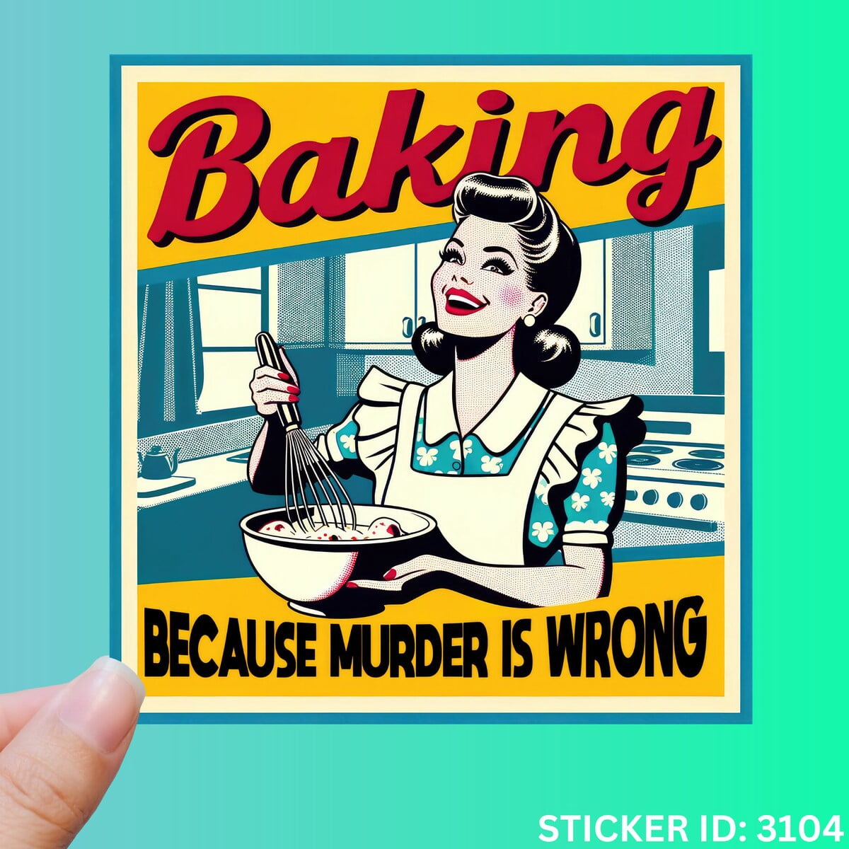 Maneki Hostess Gift, Baking Because Murder Is Wrong Sticker, Gift For ...