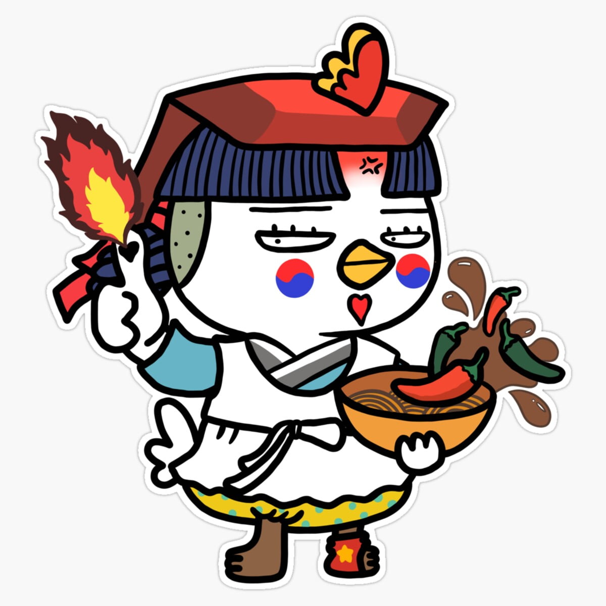 Maneki Hot Spicy Chicken Er, Phone Decal Water Bottle Stickers Car ...