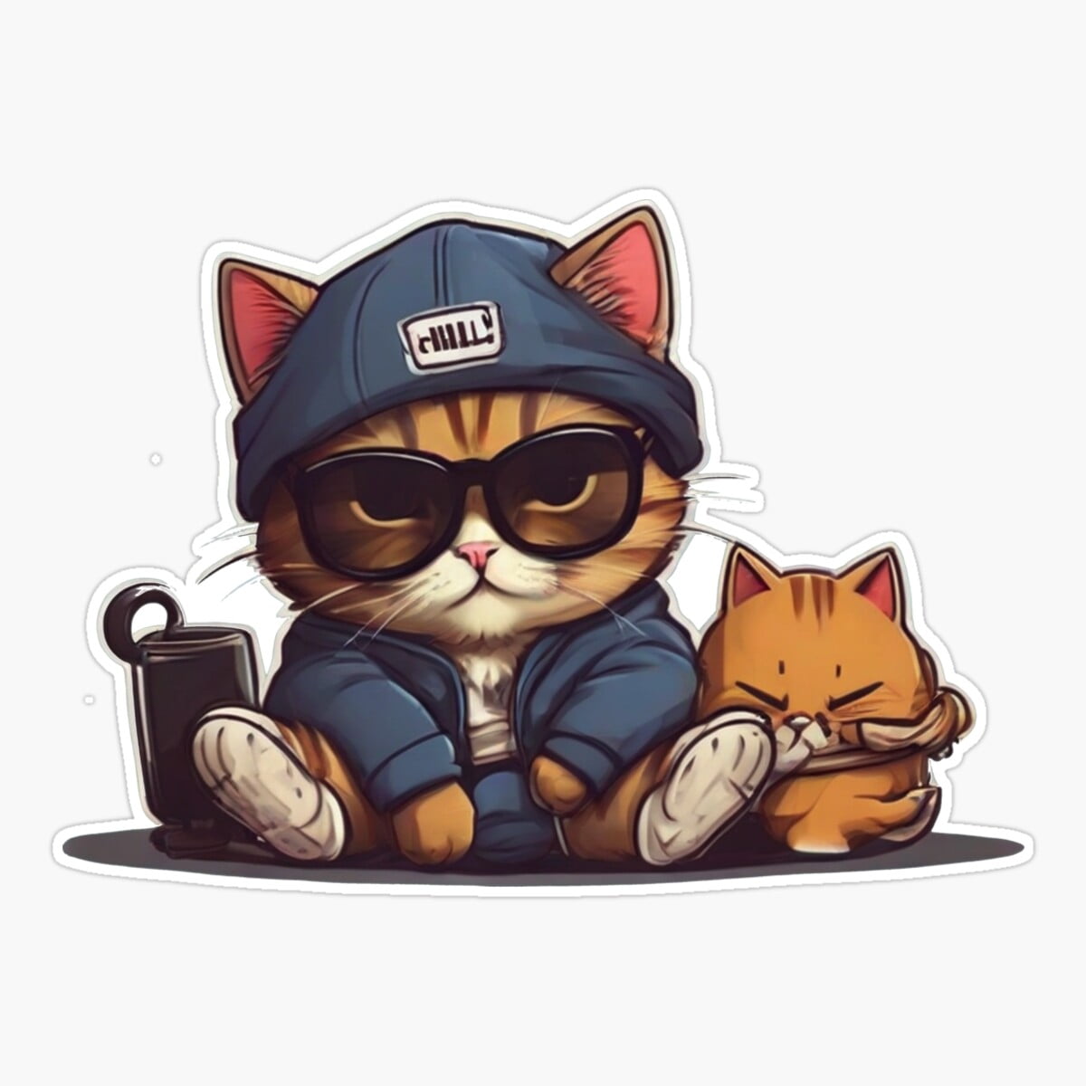 Maneki How To Chill Like A Cat Sticker, Phone Decal Water Bottle ...