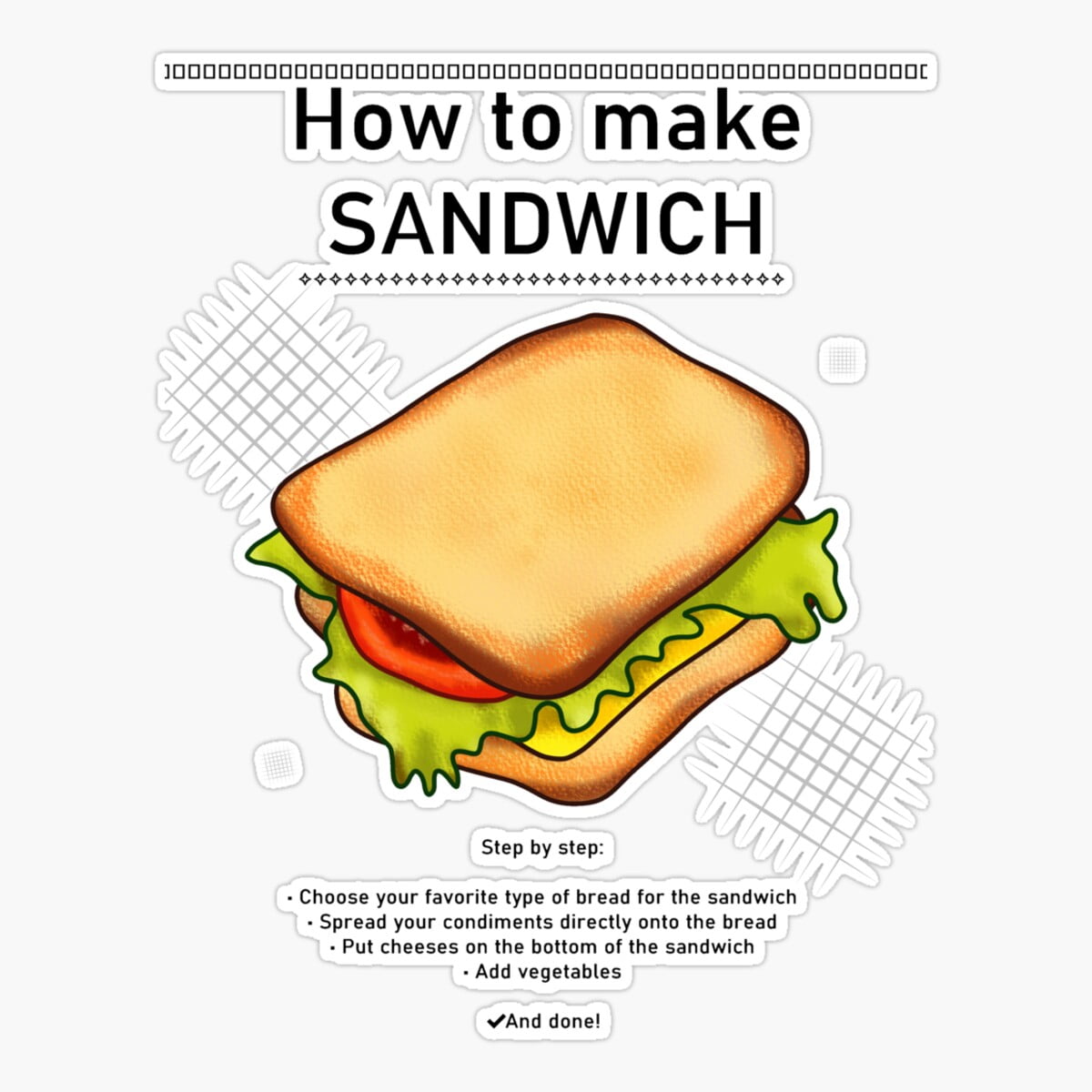 Maneki How To Make Sandwich Sticker, Phone Decal Water Bottle Stickers ...