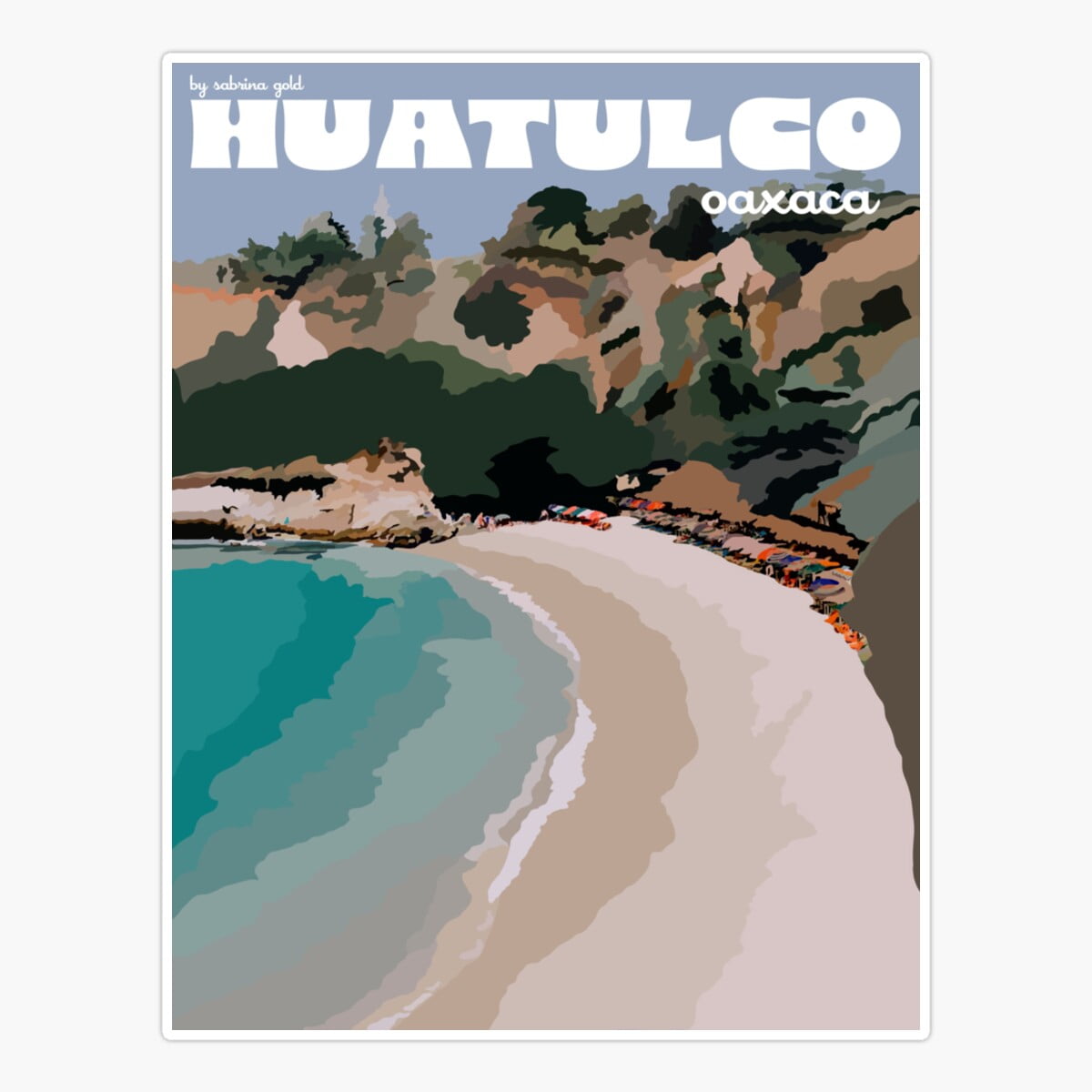 Maneki Huatulco, Oaxaca - Mexico Sticker, Phone Decal Water Bottle ...