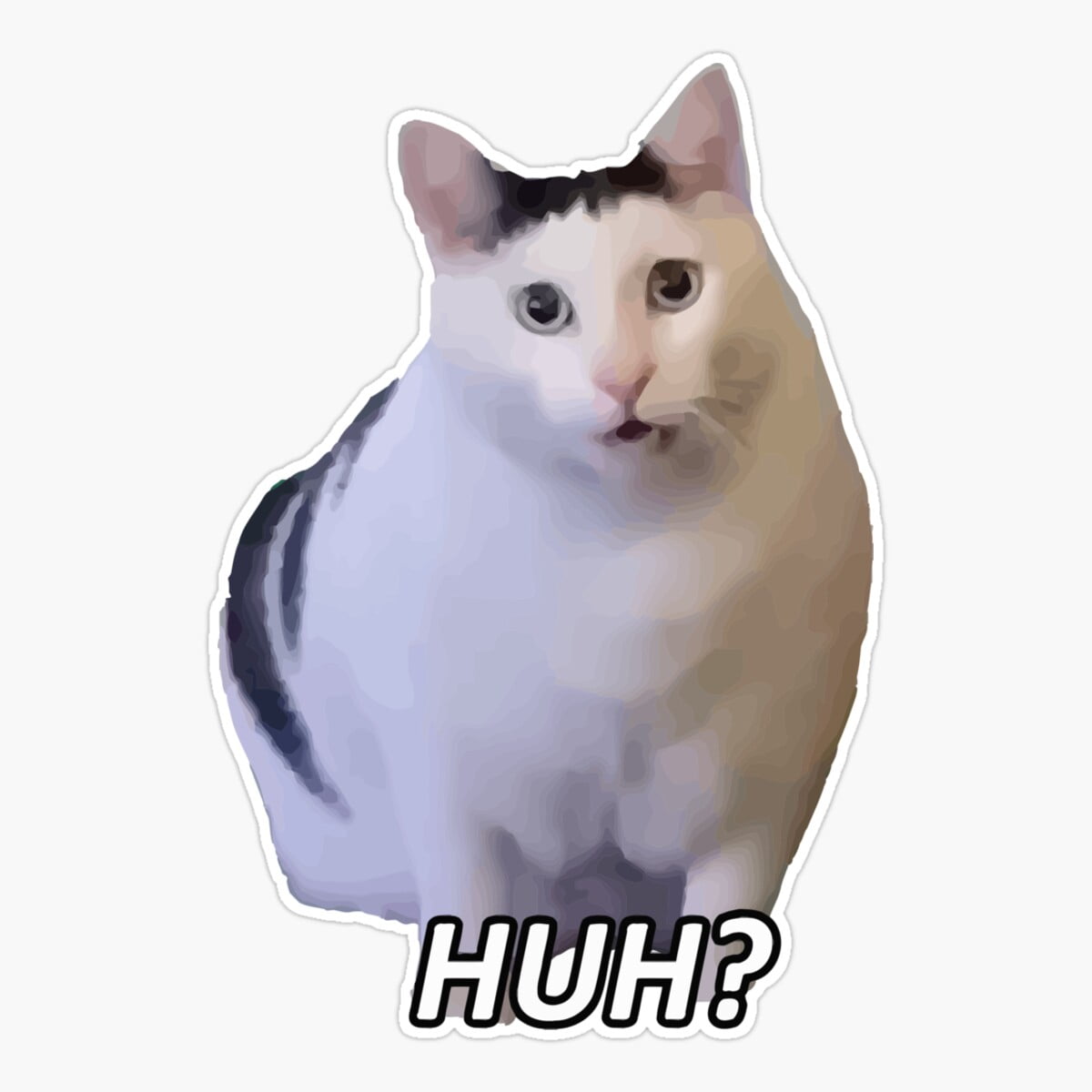 Maneki Huh Cat Unny Sticker, Phone Decal Water Bottle Stickers Car ...