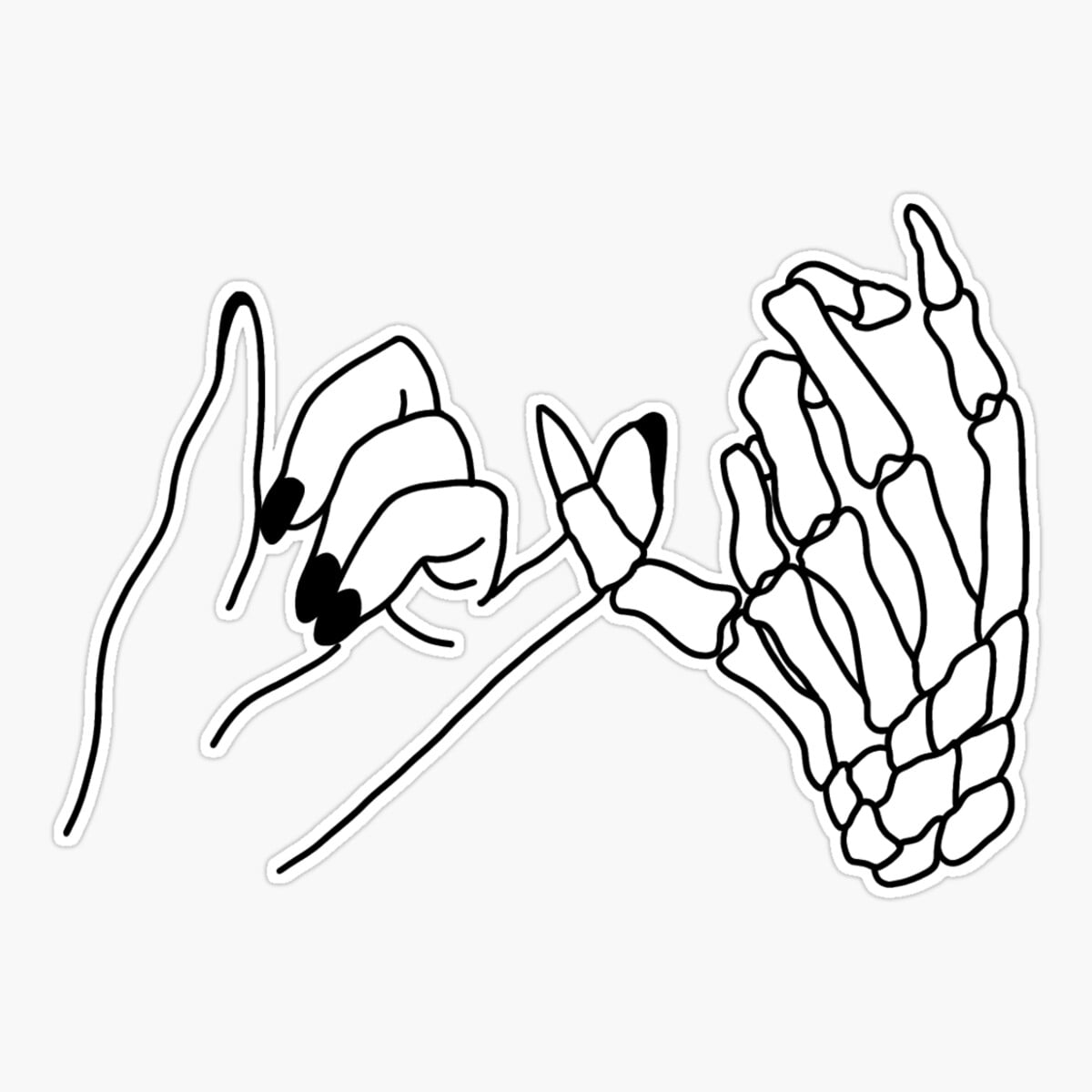 Maneki Human Hand And Skeleton Hand Pinky Promise Er, Phone Decal Water ...