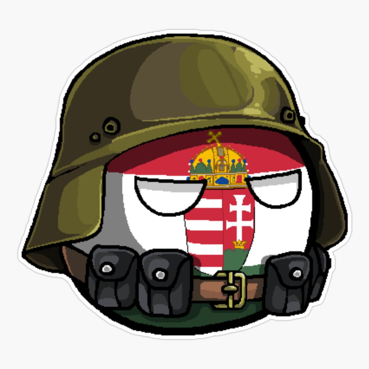 Maneki Hungaryball (Countryball) Sticker, Phone Decal Water Bottle ...