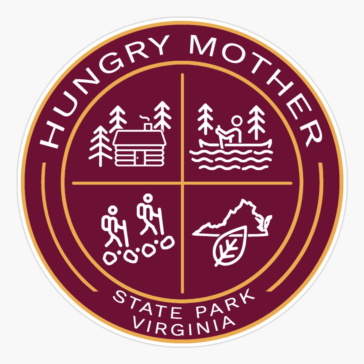 Maneki Hungry Mother State Park Heraldic Logo Er, Phone Decal Water ...