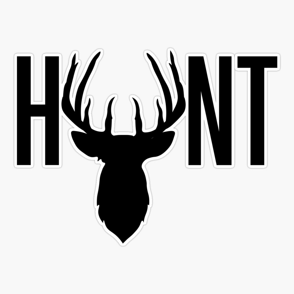 Maneki Hunt Logo With Buck Er, Phone Decal Water Bottle Stickers Car ...