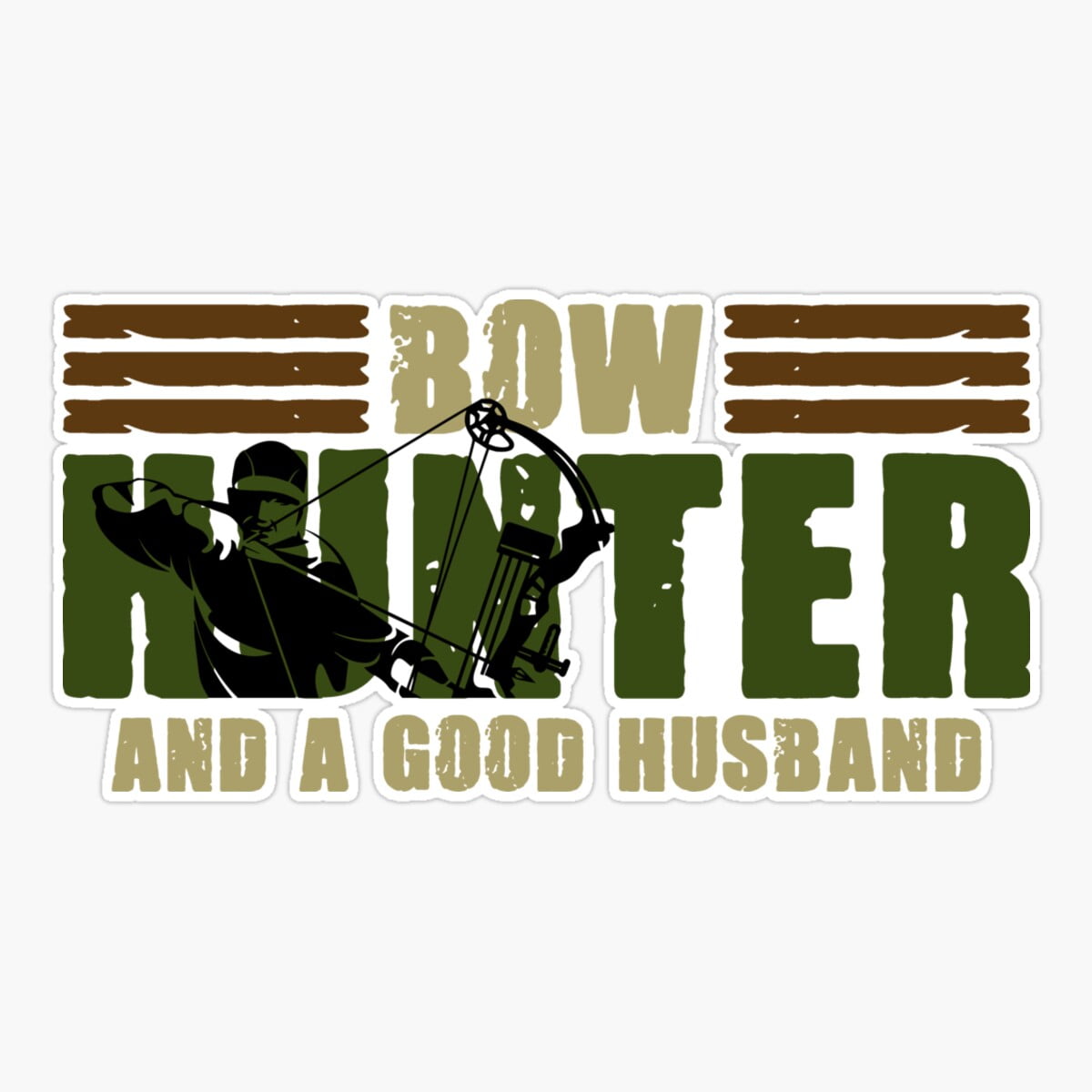 Maneki Husband Bow Hunter Or A Bowhunting Hunting Season Lover Er, Phone Decal Water Bottle ...