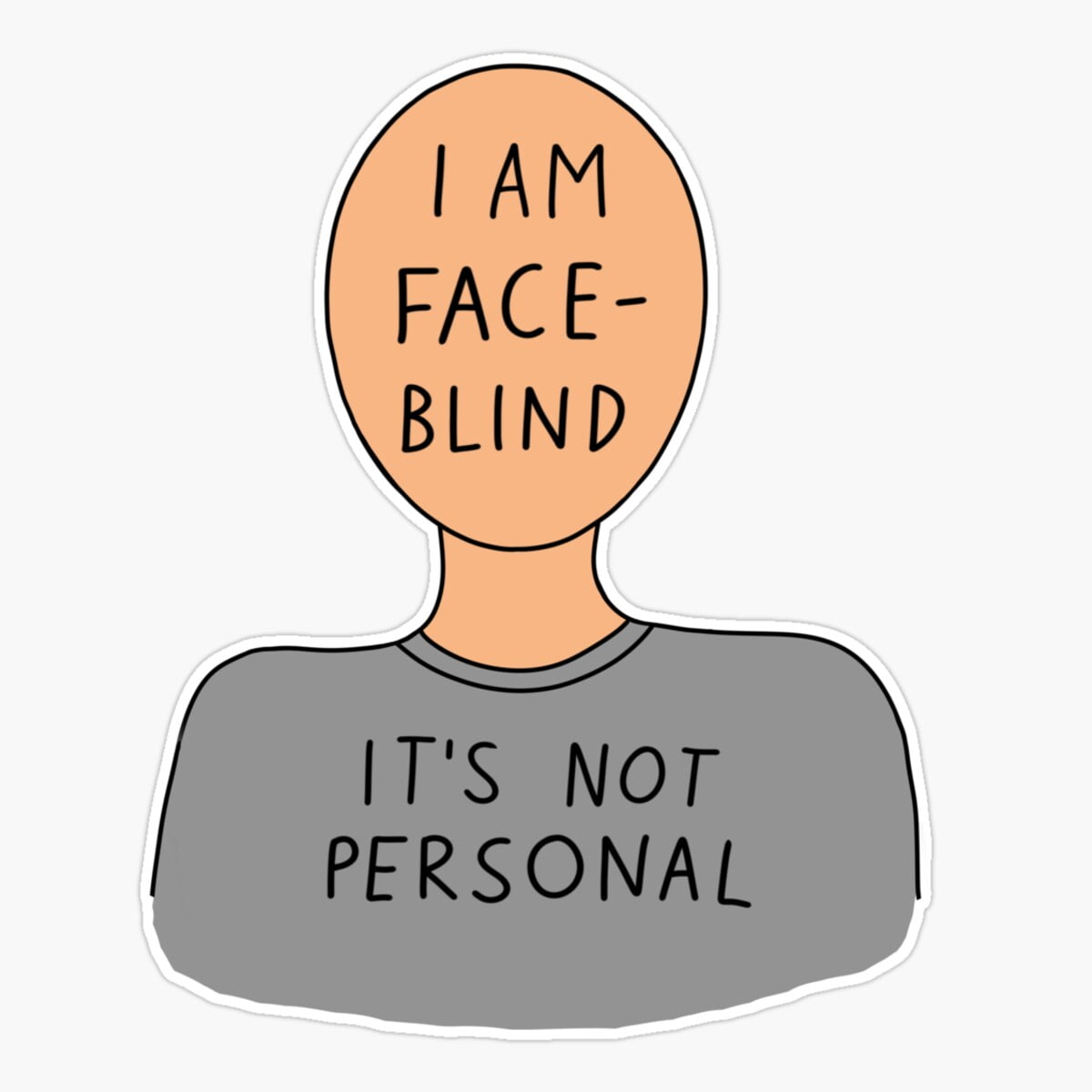 Maneki I Am Face-Blind, It’S Not Personal Er, Phone Decal Water Bottle ...