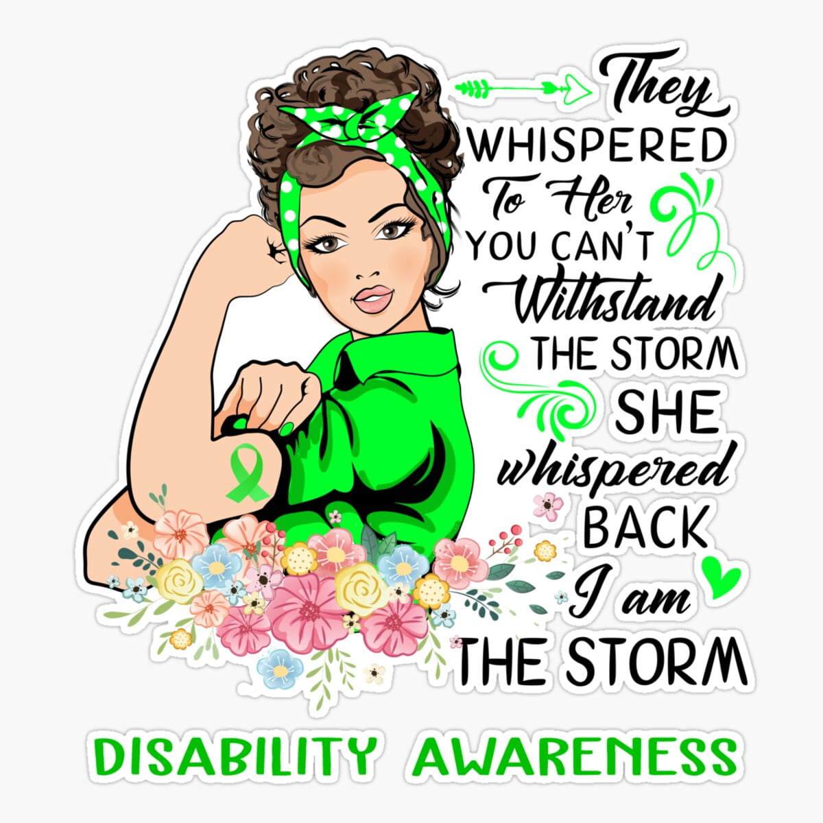 Maneki I Am The Storm Disability Awareness Er, Phone Decal Water Bottle ...