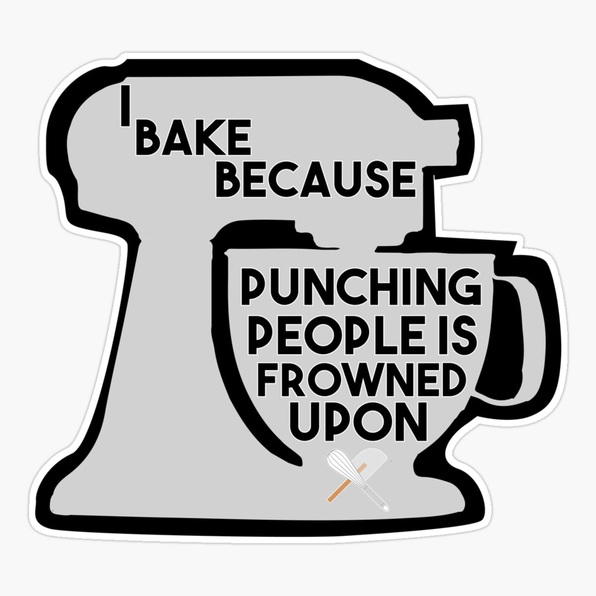 Maneki I Bake Because Punching People Is Rowned Upon Sticker, Phone ...