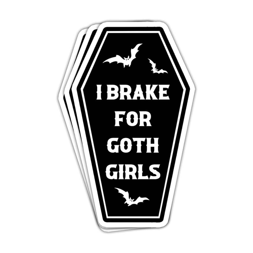 Maneki I Brake for Goth Girls Sticker Funny Car Driver Driving Sticker ...
