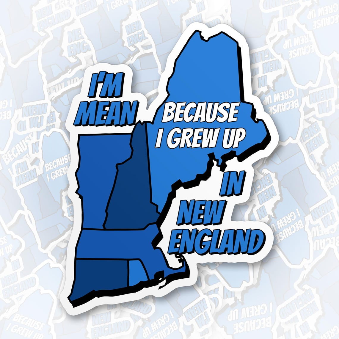 Maneki I Grew Up In New England Er, Map, Nurse Gift, Humor Ers, Funny ...
