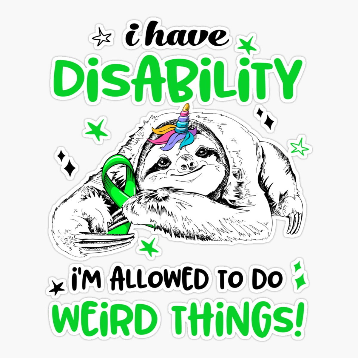 Maneki I Have Disability I'M Allowed To Do Weird Things Er, Phone Decal ...