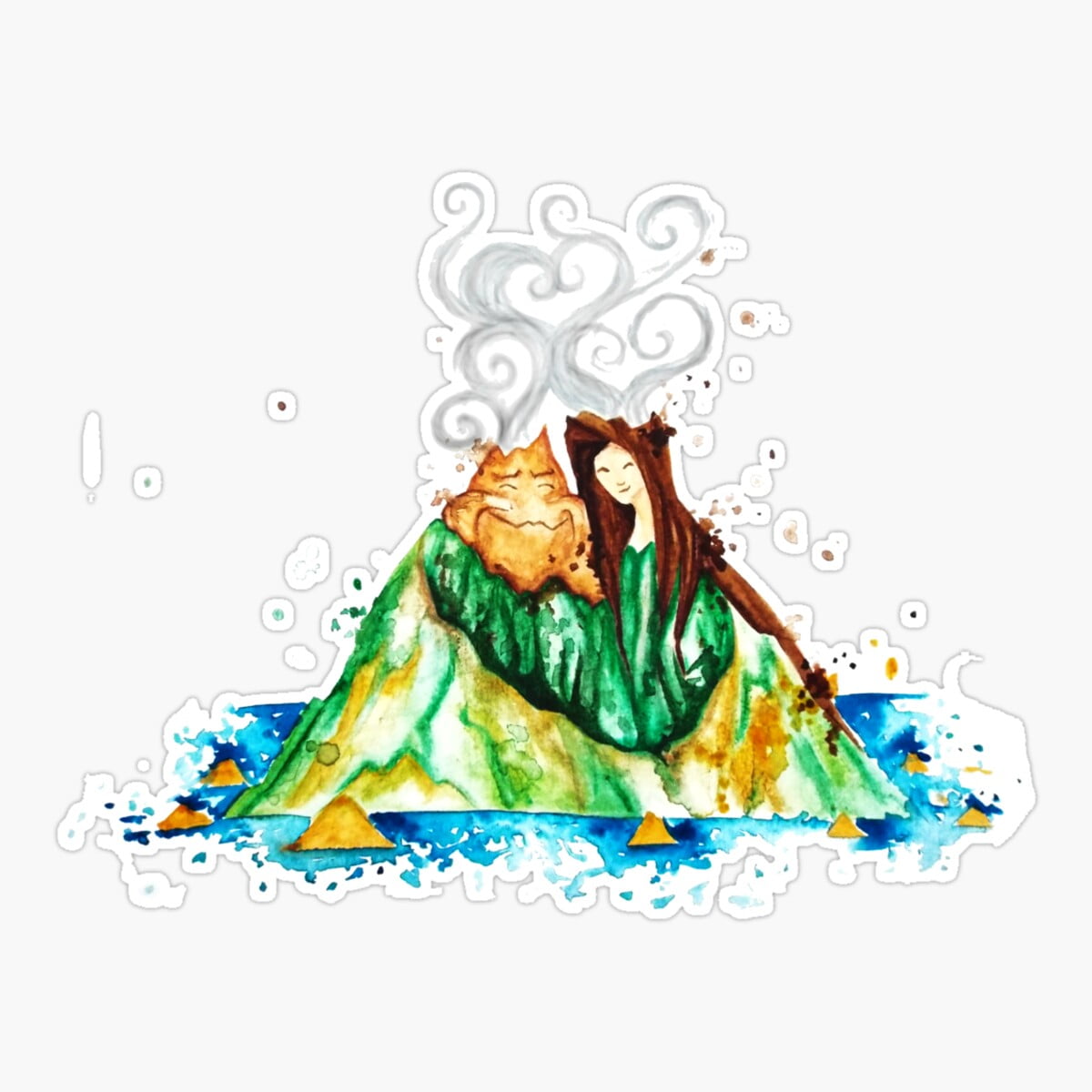 Maneki I Lava You Volcanoes In Hawaii - I Love You Er, Phone Decal ...