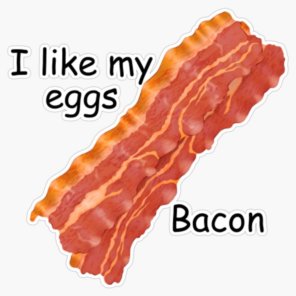 Maneki I Like My Eggs Bacon Er, Phone Decal Water Bottle Stickers Car ...