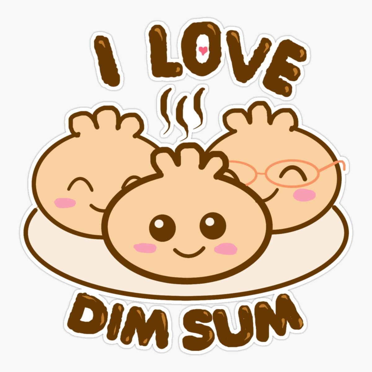 Maneki I Love Dim Sum Sticker Kawai Tshirt Sticker, Phone Decal Water ...