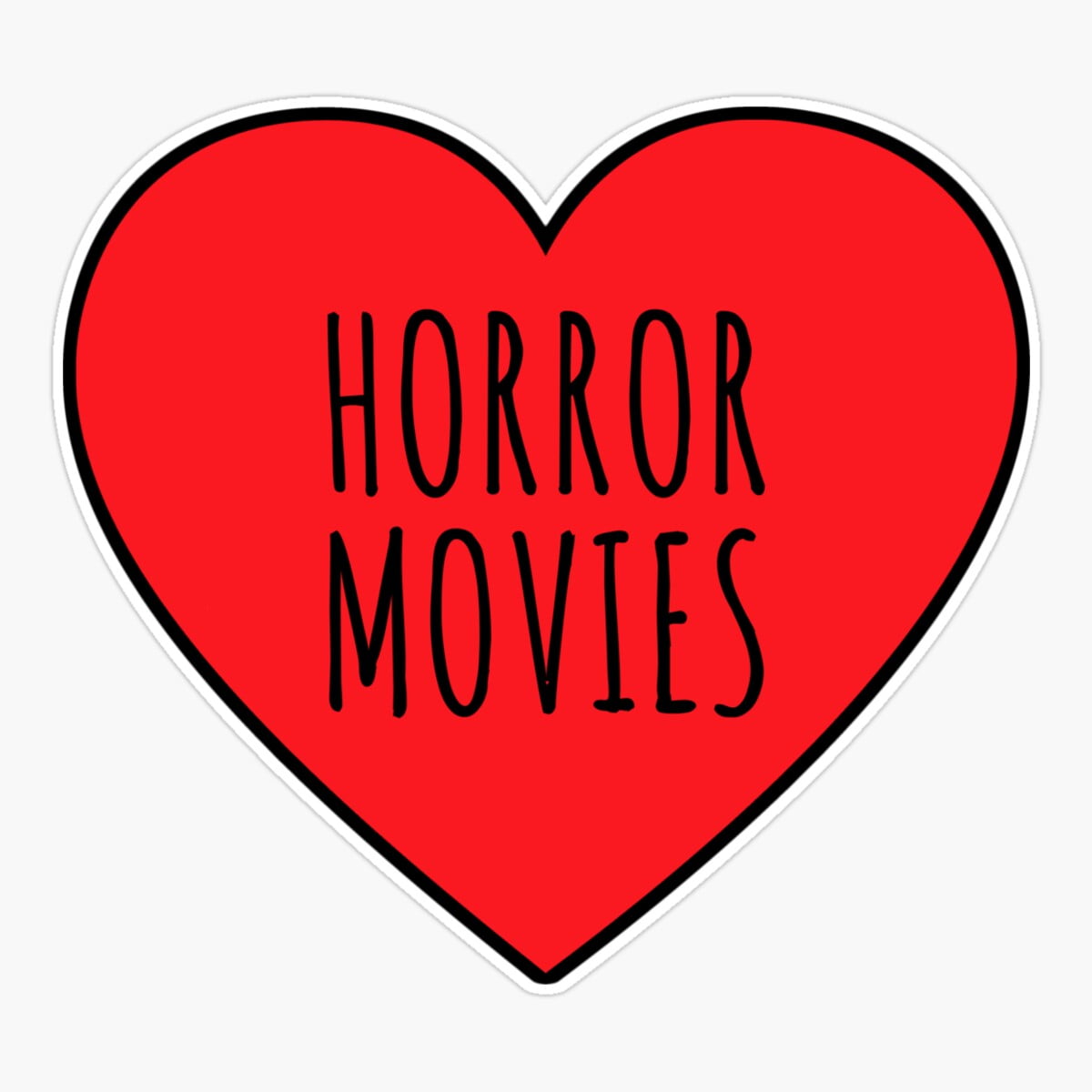 Maneki I Love Horror Movies Heart Er, Phone Decal Water Bottle Stickers ...