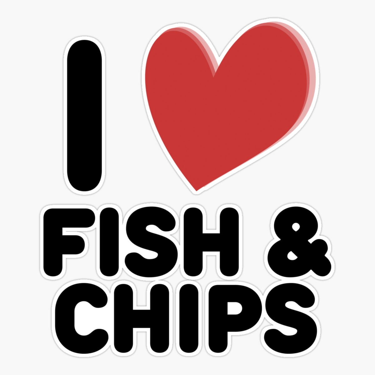 Maneki I Love Ish And Chips Sticker, Phone Decal Water Bottle Stickers ...