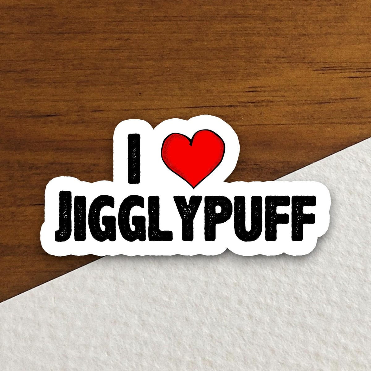 Maneki I Love Jigglypuff Sticker, Pokémon Sticker, Heart Sticker Love ...