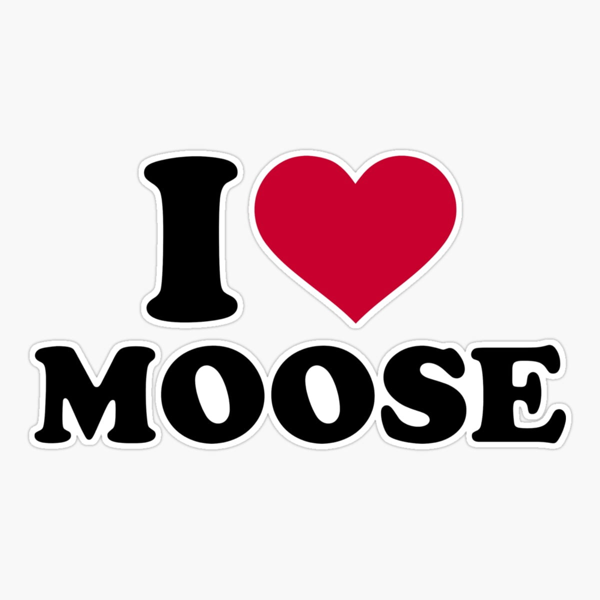 Maneki I Love Moose Er, Phone Decal Water Bottle Stickers Car Decals ...