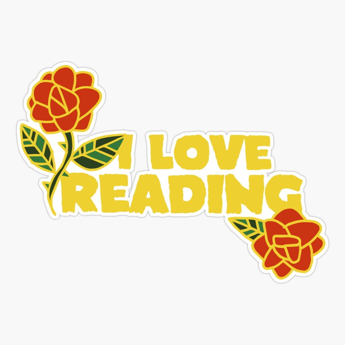 Maneki I Love Reading Sticker, Phone Decal Water Bottle Stickers Car ...