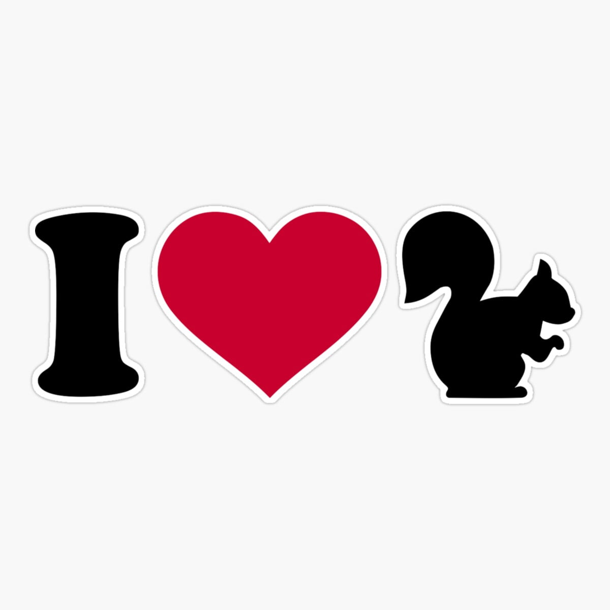 Maneki I Love Squirrels Er, Phone Decal Water Bottle Stickers Car ...